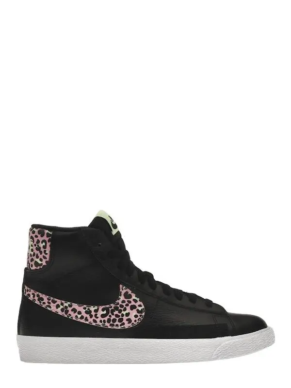 Nike Blazer Mid High-top Sneakers - Black/barely Volt/white