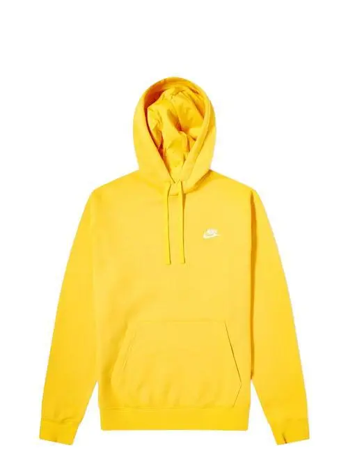Nike Sportswear Club Fleece Pullover Hoodie - Dark Yellow/white