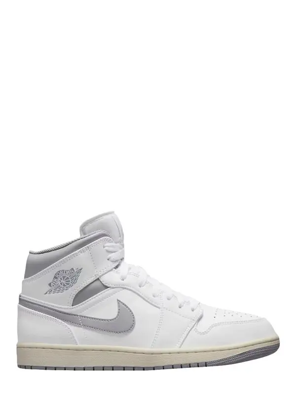 JORDAN 1 Mid-top Sneakers - White/natural Grey