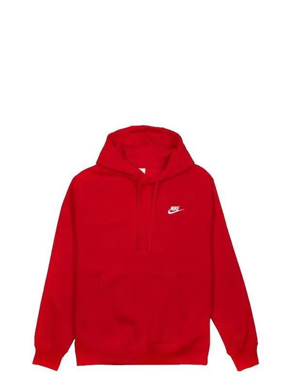 Nike Sportswear Club Fleece Pullover Hoodie - Red/white