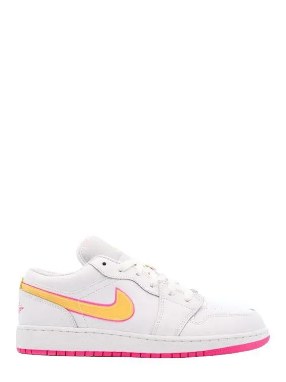 JORDAN 1 Low Edge Glow Sneakers - White/pink/orange