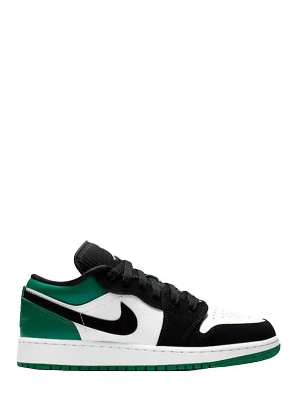 JORDAN 1 Low Grade School Sneakers - White/black/mystic Green