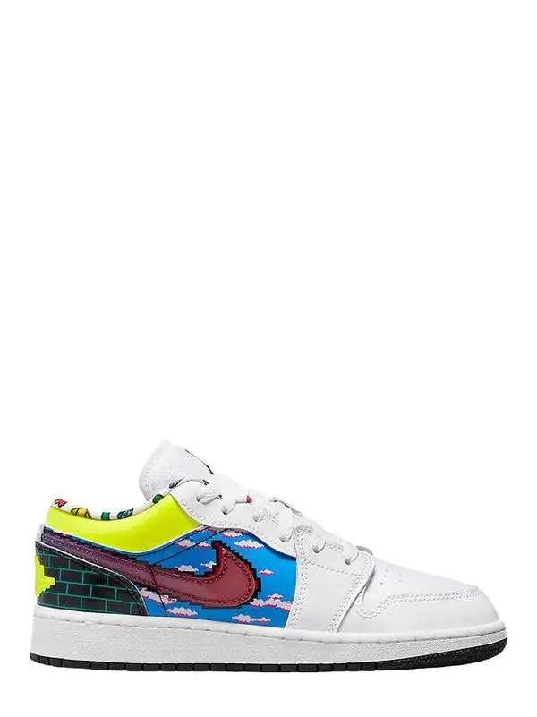 JORDAN 1 Low Old School Gaming - White/multi