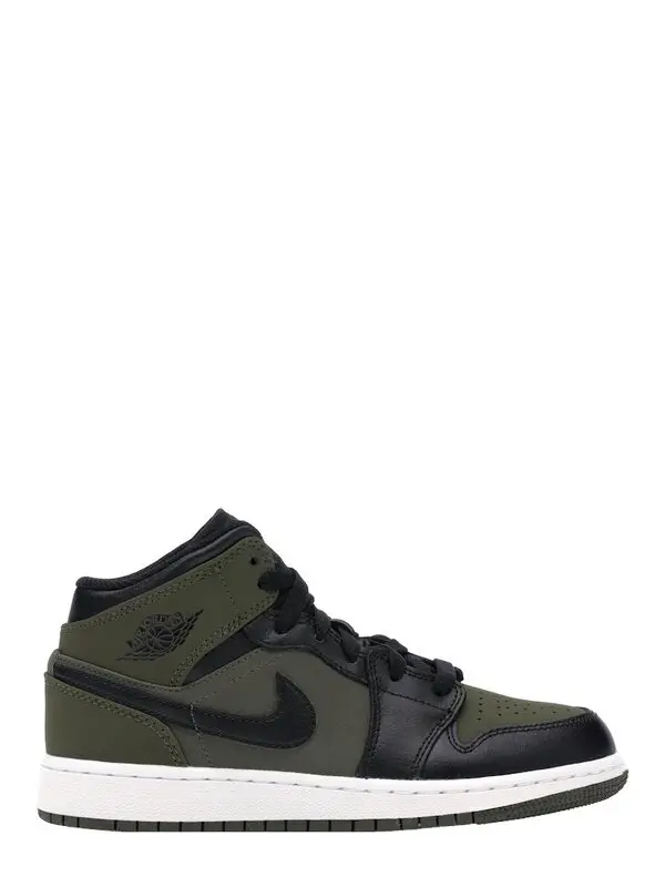 JORDAN 1 Mid Sneakers - Olive Canvas/black/white