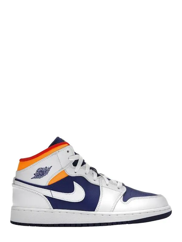 JORDAN 1 Mid - White/laser Orange/deep Royal Blue
