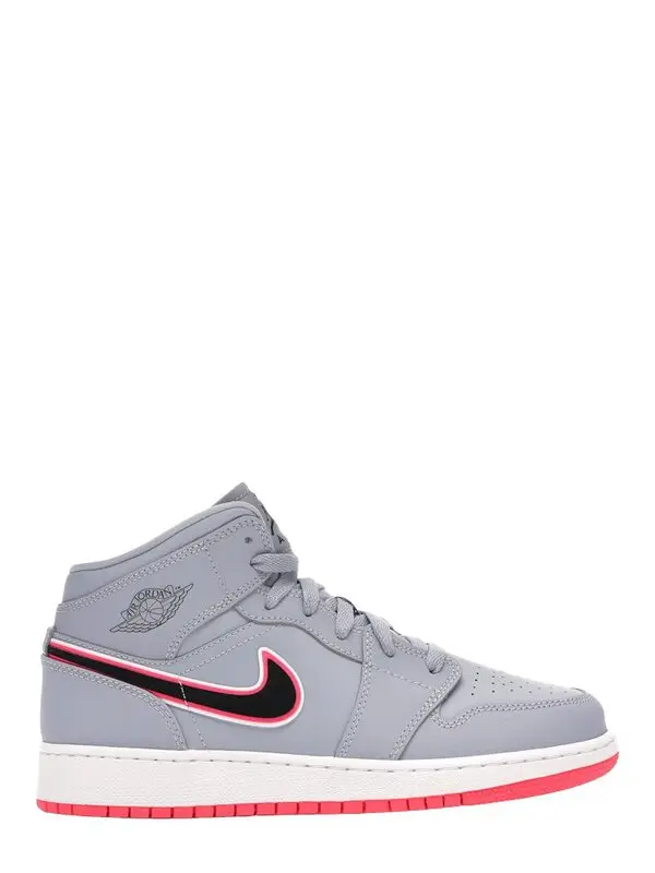 JORDAN 1 Mid Sneakers - Wolf Grey/racer Pink/white