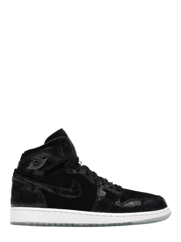 JORDAN 1 Retro High Heiress Suede Sneakers - Black/white