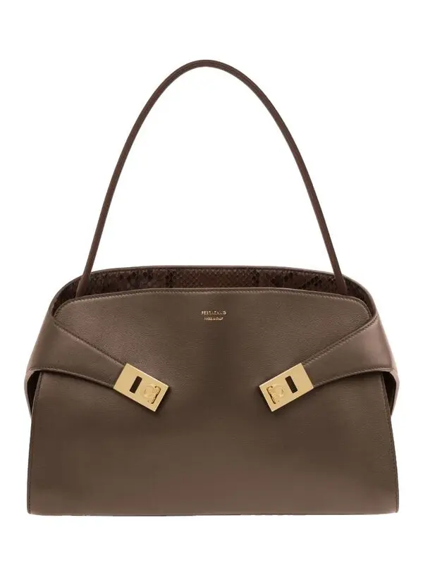 FERRAGAMO Hug Soft Shoulder Bag - Beige