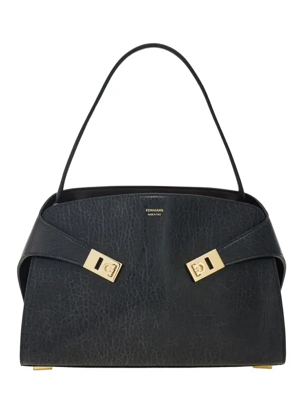 FERRAGAMO Hug Soft Shoulder Bag - Black