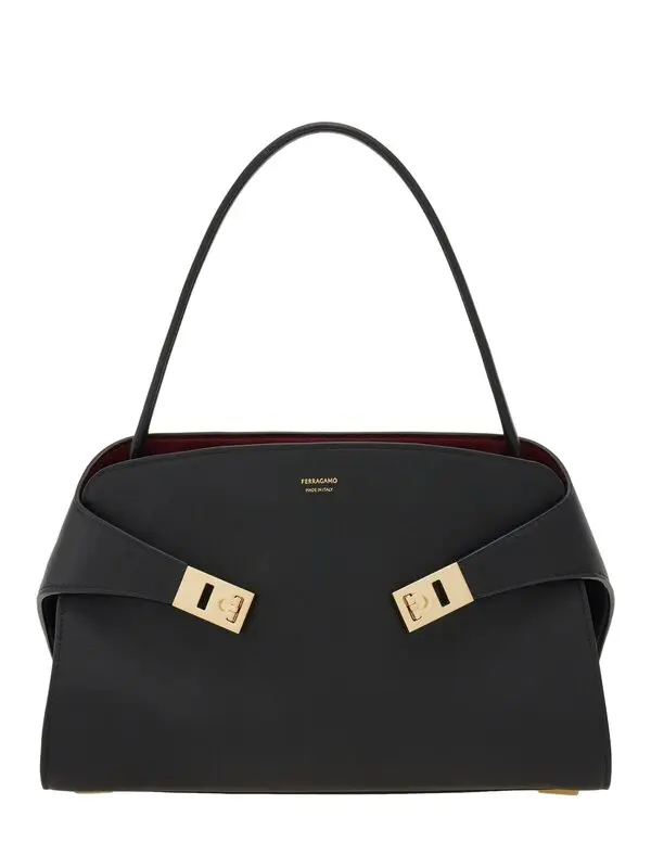 FERRAGAMO Hug Soft Shoulder Bag - Black