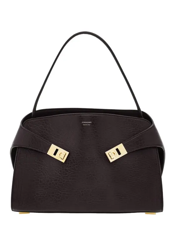 FERRAGAMO Hug Soft Shoulder Bag - Brown
