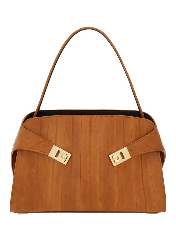 FERRAGAMO Hug Soft Shoulder Bag - Brown