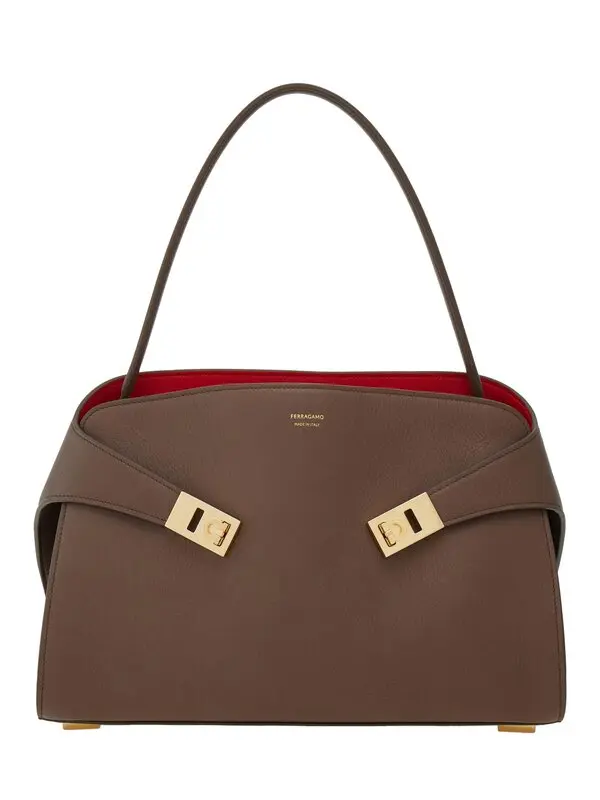 FERRAGAMO Hug Soft Shoulder Bag - Brown