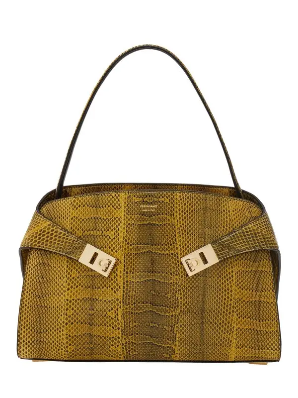 FERRAGAMO Hug Soft Shoulder Bag - Yellow