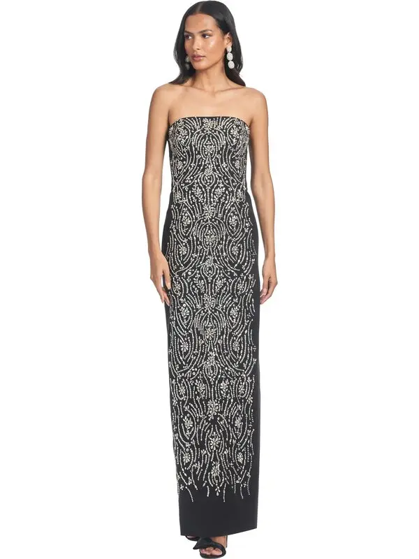 Sachin & Babi Lucille Strapless Embellished Gown - Black