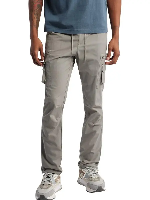 PACSUN William Slim Cotton Cargo Pants - Brushed Nickel