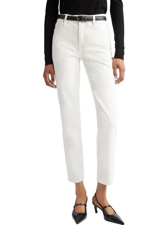 TOTEME Low Rise Organic Cotton Straight Leg Jeans - White