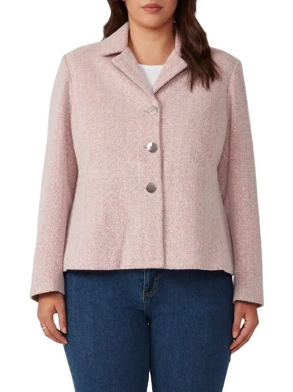 ESTELLE Herringbone Tweed Jacket - Dusty Pink