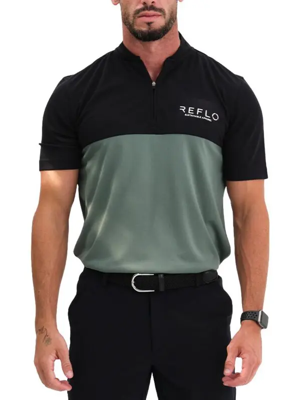 REFLO Modern Zip Performance Polo - Black