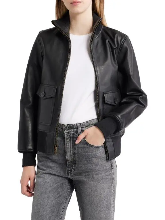 SCHOTT Leather Flight Jacket - Black