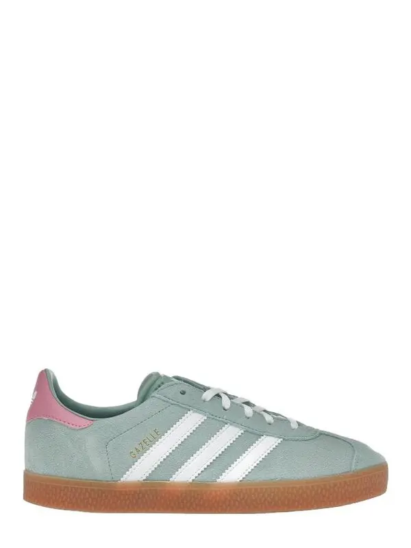 Adidas Gazelle Lace Up Sneakers - Hazy Green/cloud White/bliss Pink