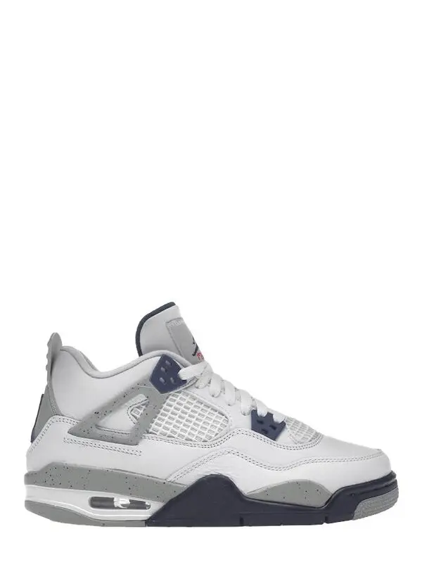JORDAN 4 Retro Midnight Navy Gs - White/midnight Navy Blue/light Smoke Grey