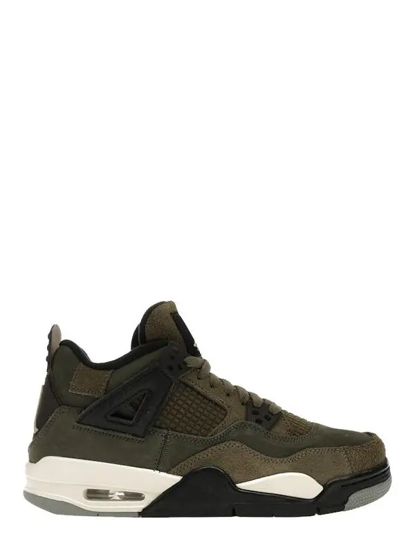 JORDAN 4 Retro Se Craft Grade School Sneakers - Medium Olive/pale Vanilla/khaki