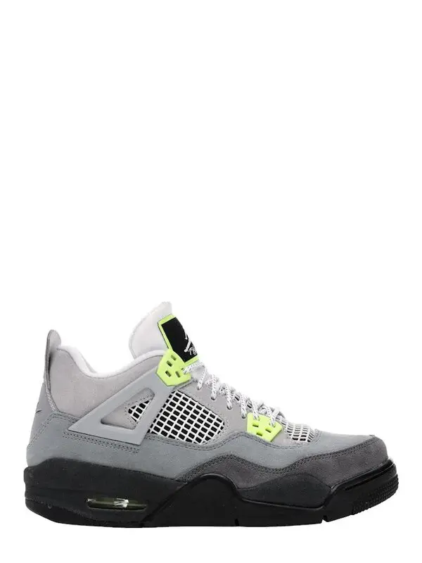 JORDAN 4 Retro Se 95 Neon Sneakers - Cool Grey/volt/wolf Grey