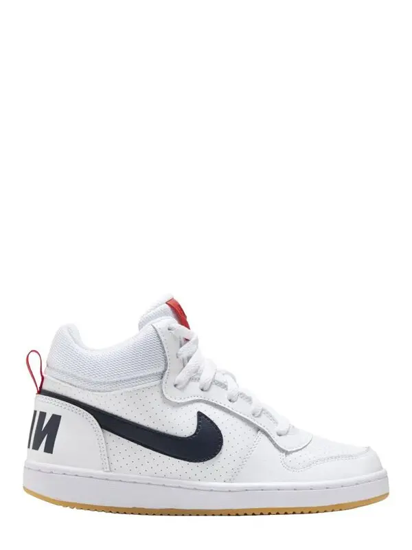 Nike Court Borough Mid High-top Sneakers - White/obsidian/university Red