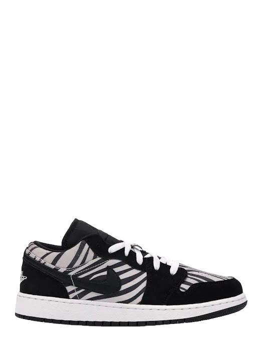 JORDAN 1 Low Zebra Sneakers - Black/white/sail