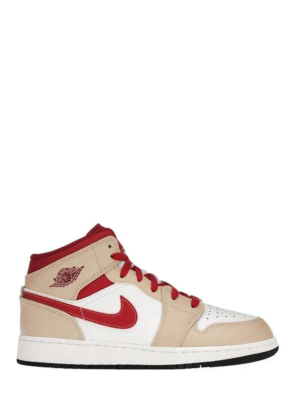 JORDAN 1 Mid Sneakers - White Onyx/cardinal Red