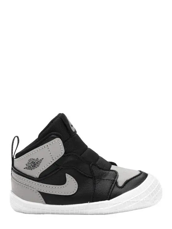 JORDAN 1 Crib Bootie - Black/white/medium Grey