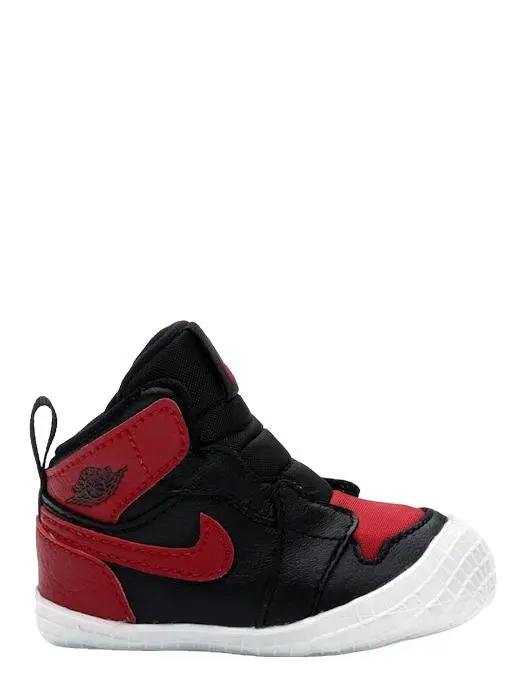 JORDAN 1 Crib Bootie Bred - Black/varsity Red/white
