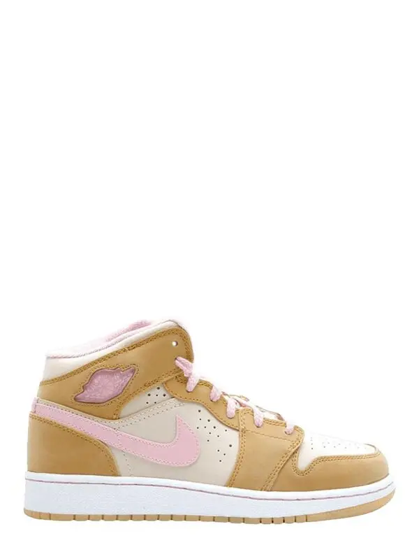 JORDAN 1 Hare Wheat Sneakers - White/pink Glaze/shimmer