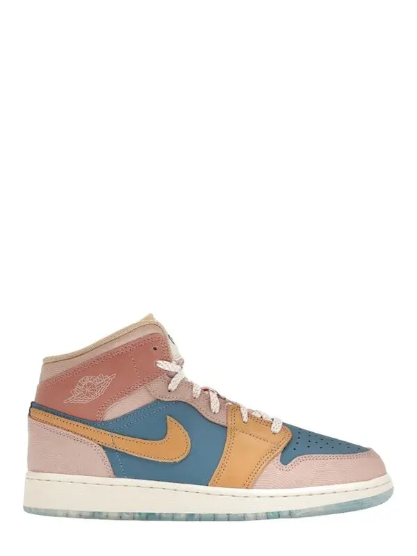 JORDAN 1 Mid Se Zen Sneakers - Aegean Storm/pink Oxford/red Stardust