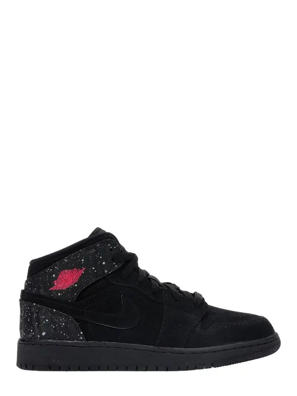 JORDAN 1 Mid Splatter - Black/rush Pink/white