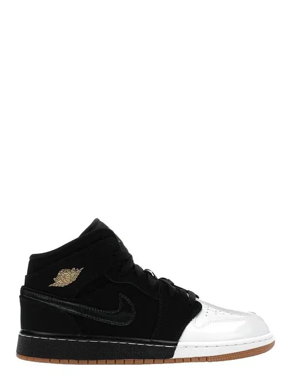 JORDAN 1 Mid Sneakers - Black/metallic Gold/white