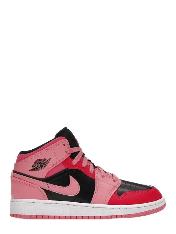 JORDAN 1 Mid Sneakers - Coral Chalk/rush Pink/black