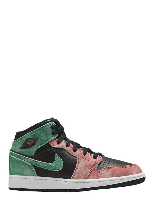 JORDAN 1 Mid Se Mj's Playground Sneakers - Black/pine Green/dune Red