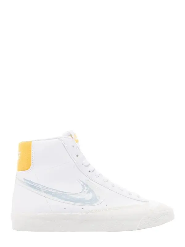 Nike Blazer Mid 77 Painted Swoosh High-top Sneakers - White/royal Tint/solar Flare