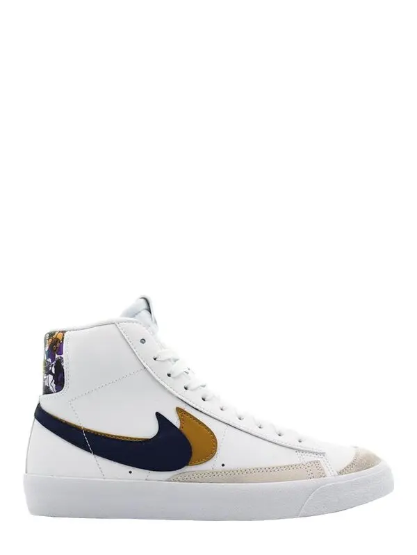 Nike Blazer Mid '77 Se Double Swoosh - White/blue Void/metallic Gold