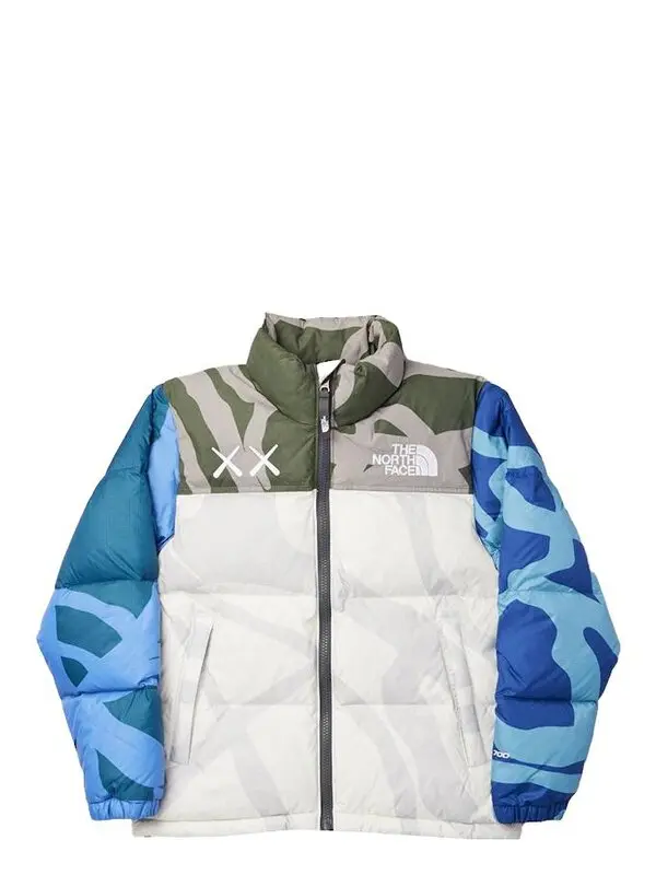 KAWS X The North Face Youth Retro 1996 Nuptse Jacket - Kw Moonlight Ivory Nuptse Print