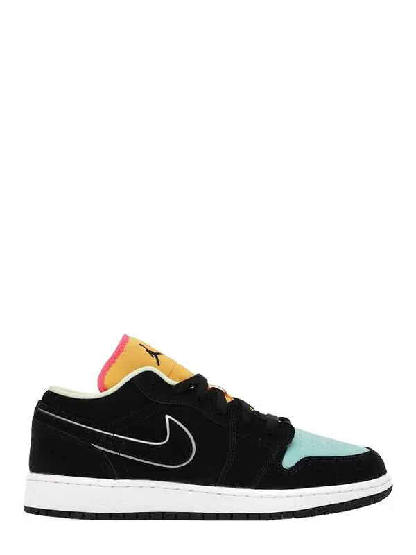 JORDAN 1 Low Sneakers - Black/aurora Green
