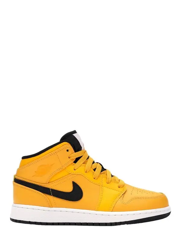 JORDAN 1 Mid Sneakers - University Gold/black/white