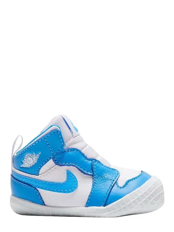 JORDAN 1 Crib Bootie - White/dark Powder Blue