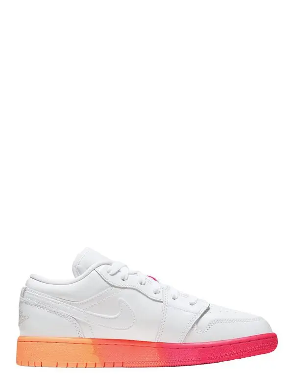 JORDAN 1 Low Sunrise Sneakers - White/bright Crimson/bright Mango