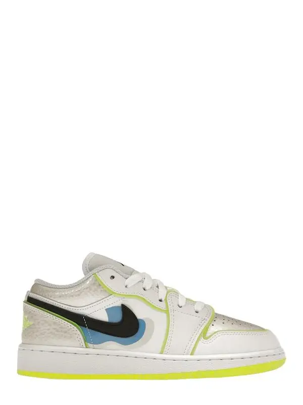 JORDAN 1 Low Se Warped Swoosh Sneakers - White/platinum Tint/volt