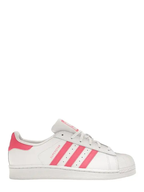 Adidas Superstar Lace Up Sneakers - Cloud White/real Pink