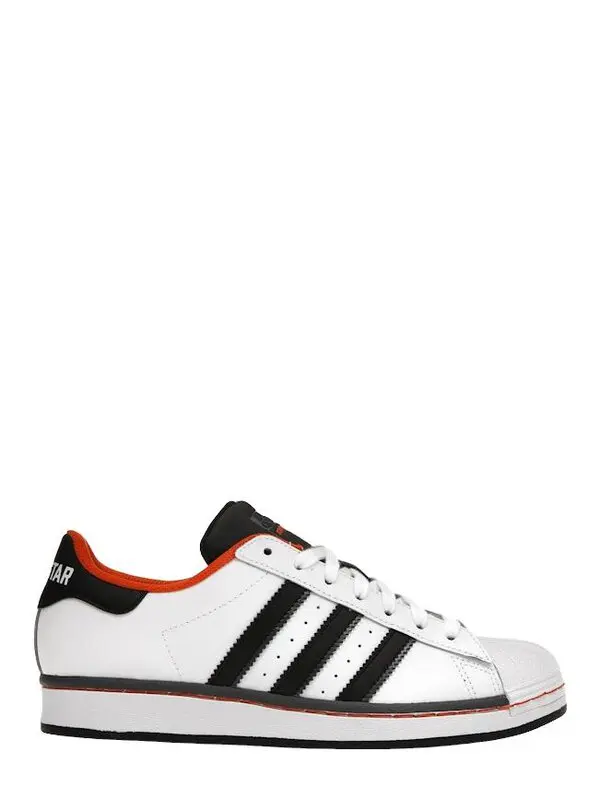 Adidas Superstar Lace Up Sneakers - Cloud White/core Black/orange