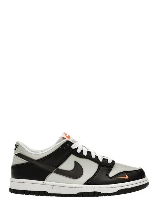 Nike Dunk Low Mini Swoosh Sneakers - Black/light Silver/bright Mandarin
